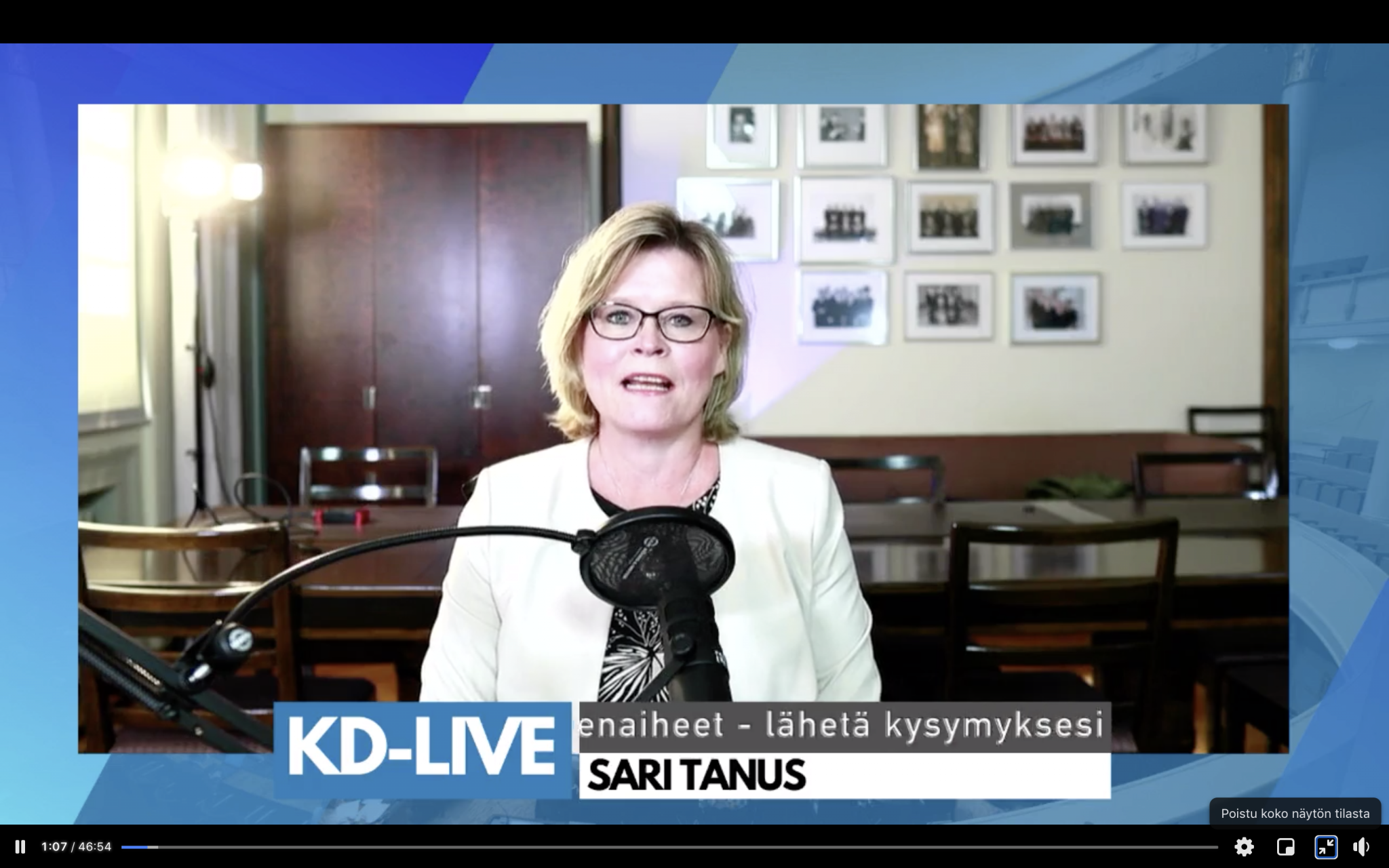 Sari Tanus KD-Liven kyselytunnilla: ”Aivoterveys, johon myös ...